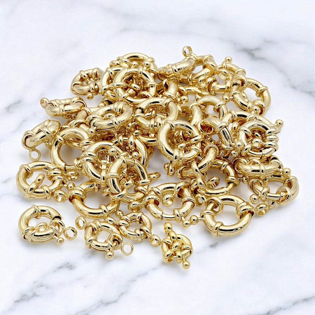 14K Gold-filled Alternative Findings Spring Ring Clasps Secure Elegant ...