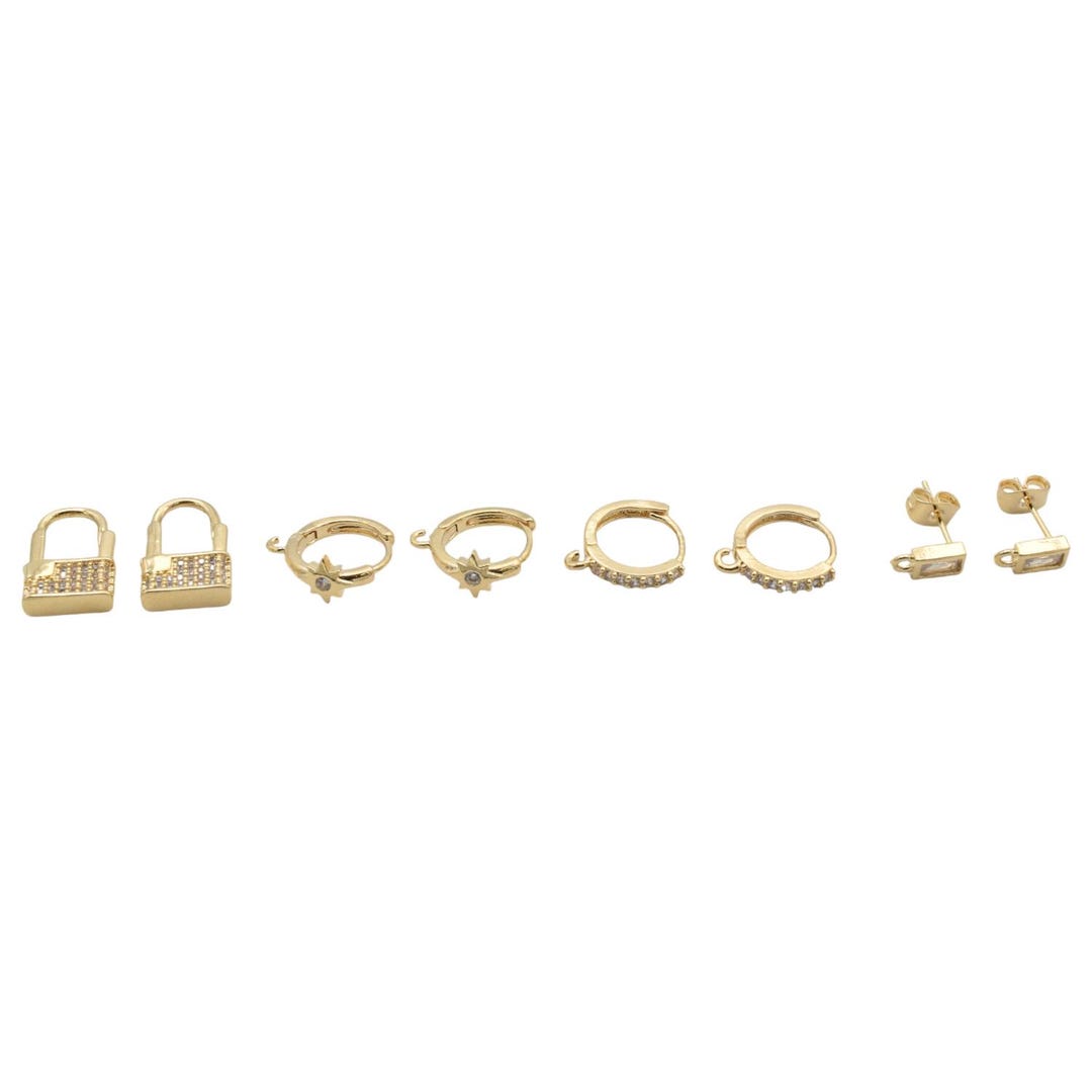 14K Gold Filled Alternative Findings,leverback/stud Hook Earring, Clear ...