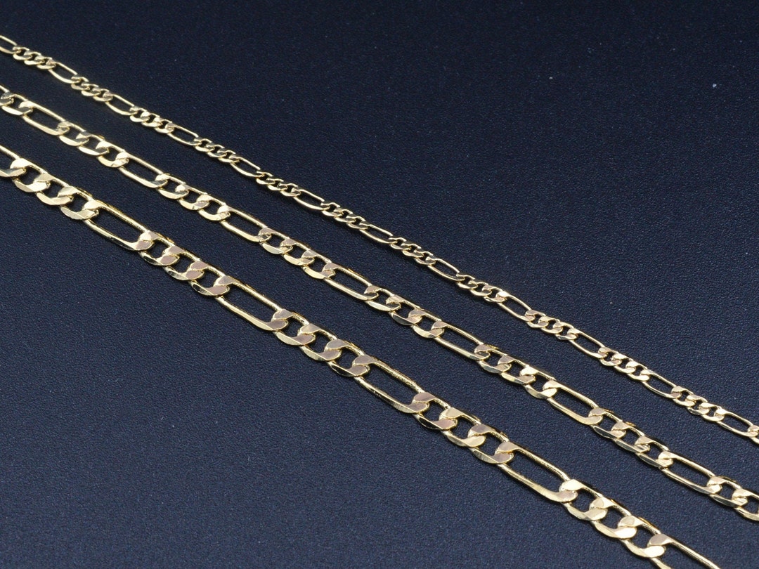 3ft/pk 14K Gold Filled Alternative Chain Figaro Curb Necklace 2mm/3mm/3 ...