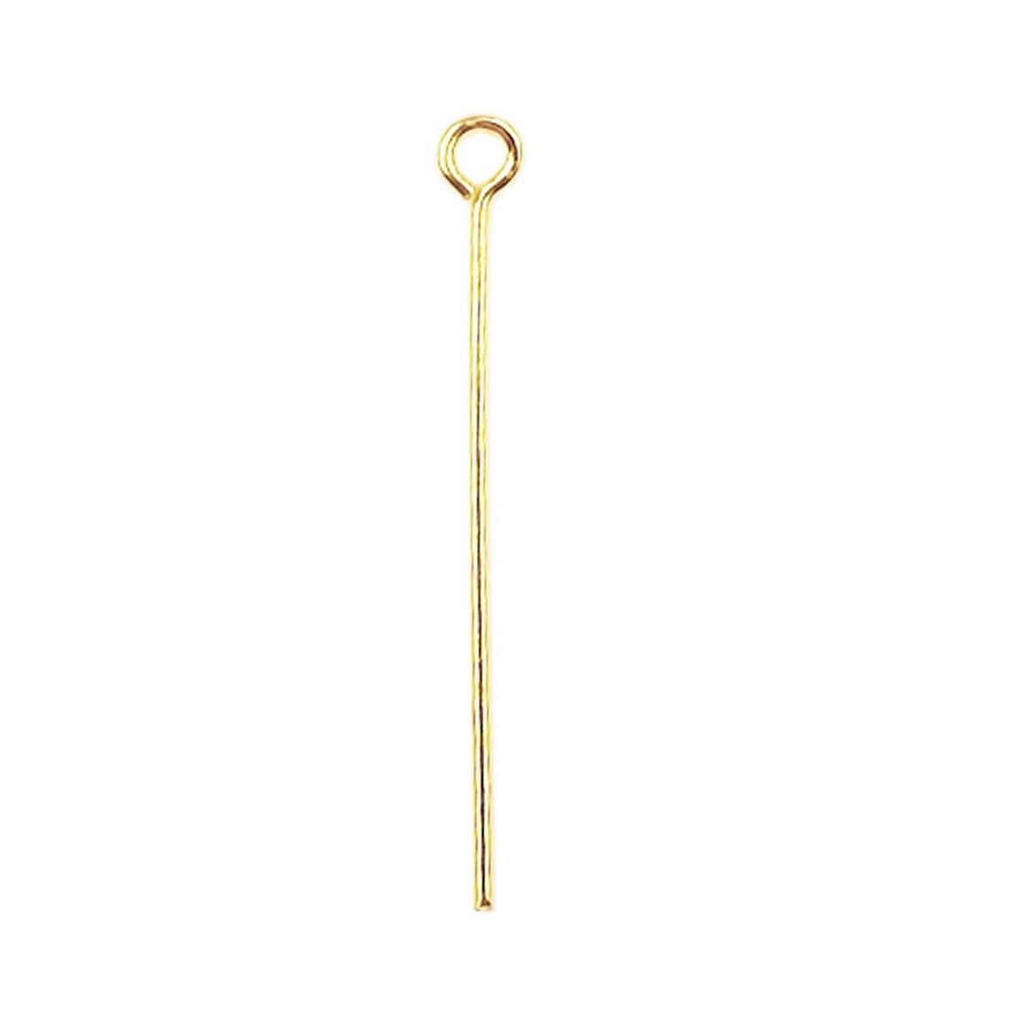 18K Gold Filled Head Pin Flat Back 20mm/30mm/50mm and Eye Pin - Etsy