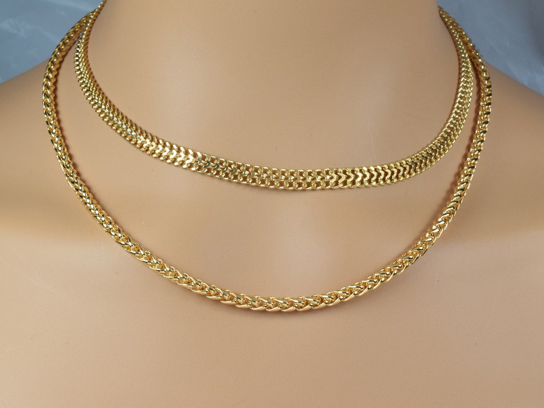 3 Feet Gold Filled Alternative Flat Cable Link Bismarck Cuban Chain ...