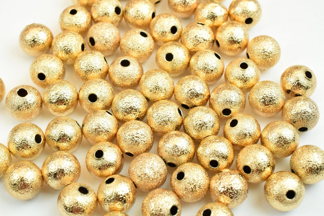 18K Gold Filled Round Beads, Stardust Ball, Various Sizes, 2mm, 3mm ...