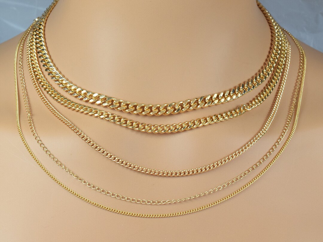 18K Gold Filled Alternative Cuban Link Chain – Bulk Jewelry Chain 3 Ft ...
