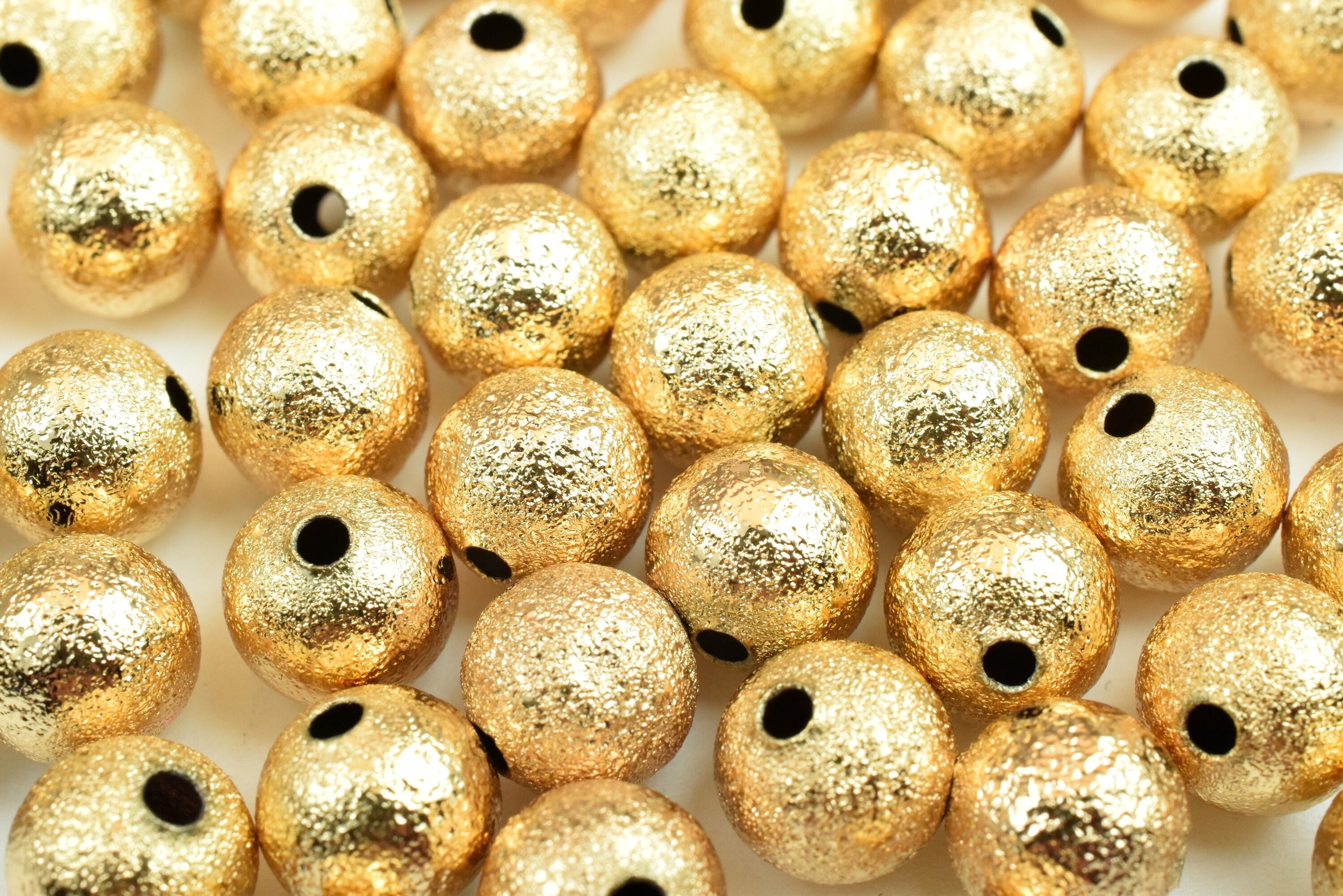 18K Gold Filled Round Beads Stardust Ball Various Sizes | Etsy