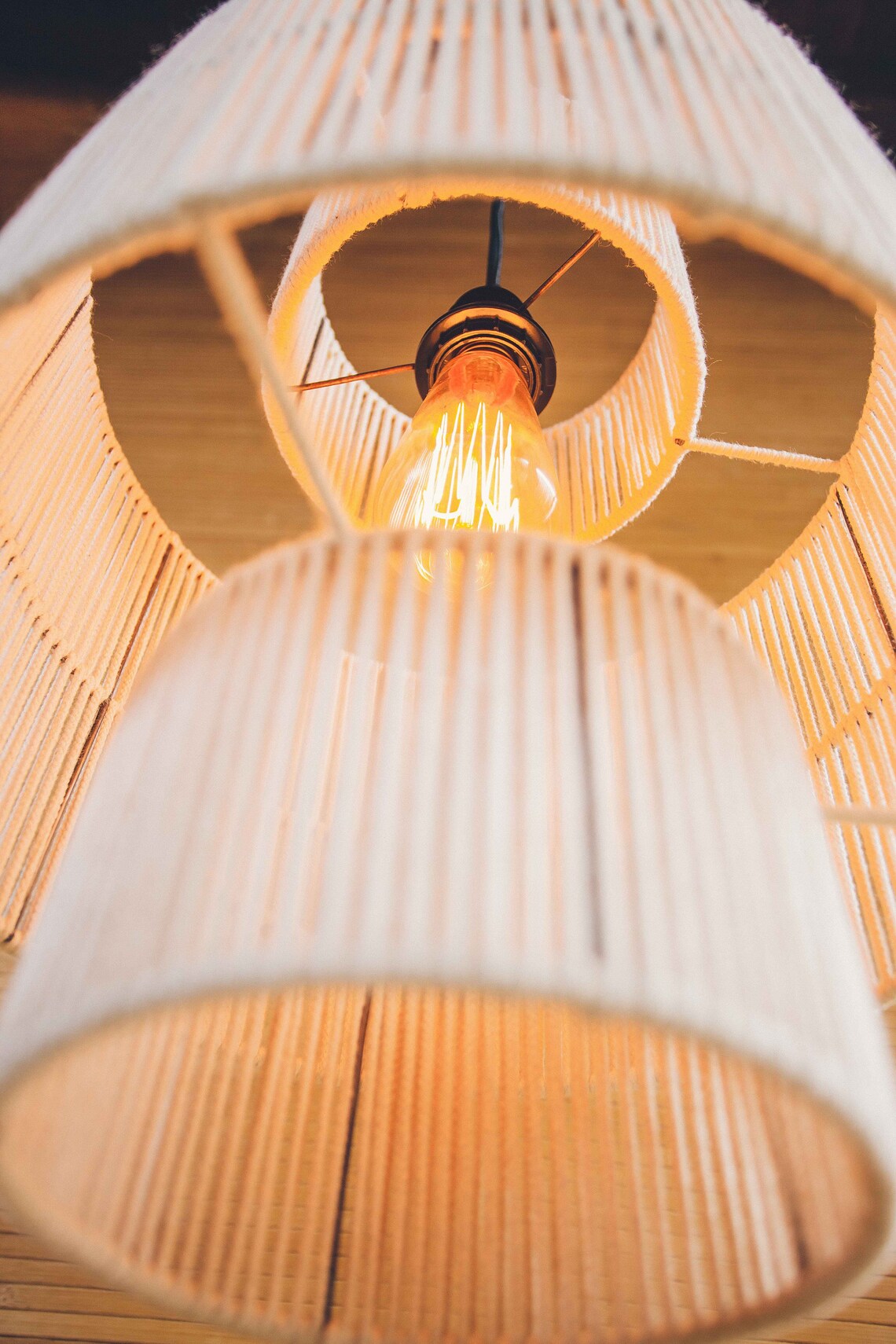 Macrame lamp shade boho lighting modern ceiling light | Etsy