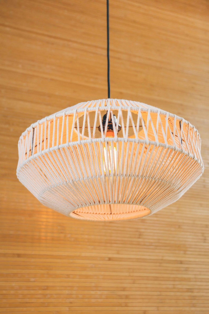 Pendant Light Shade Macrame Light Modern Ceiling Light Plug - Etsy