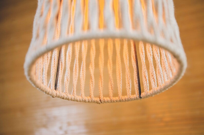 Macrame Light Modern Ceiling Light Boho Lighting Farmhouse | Etsy