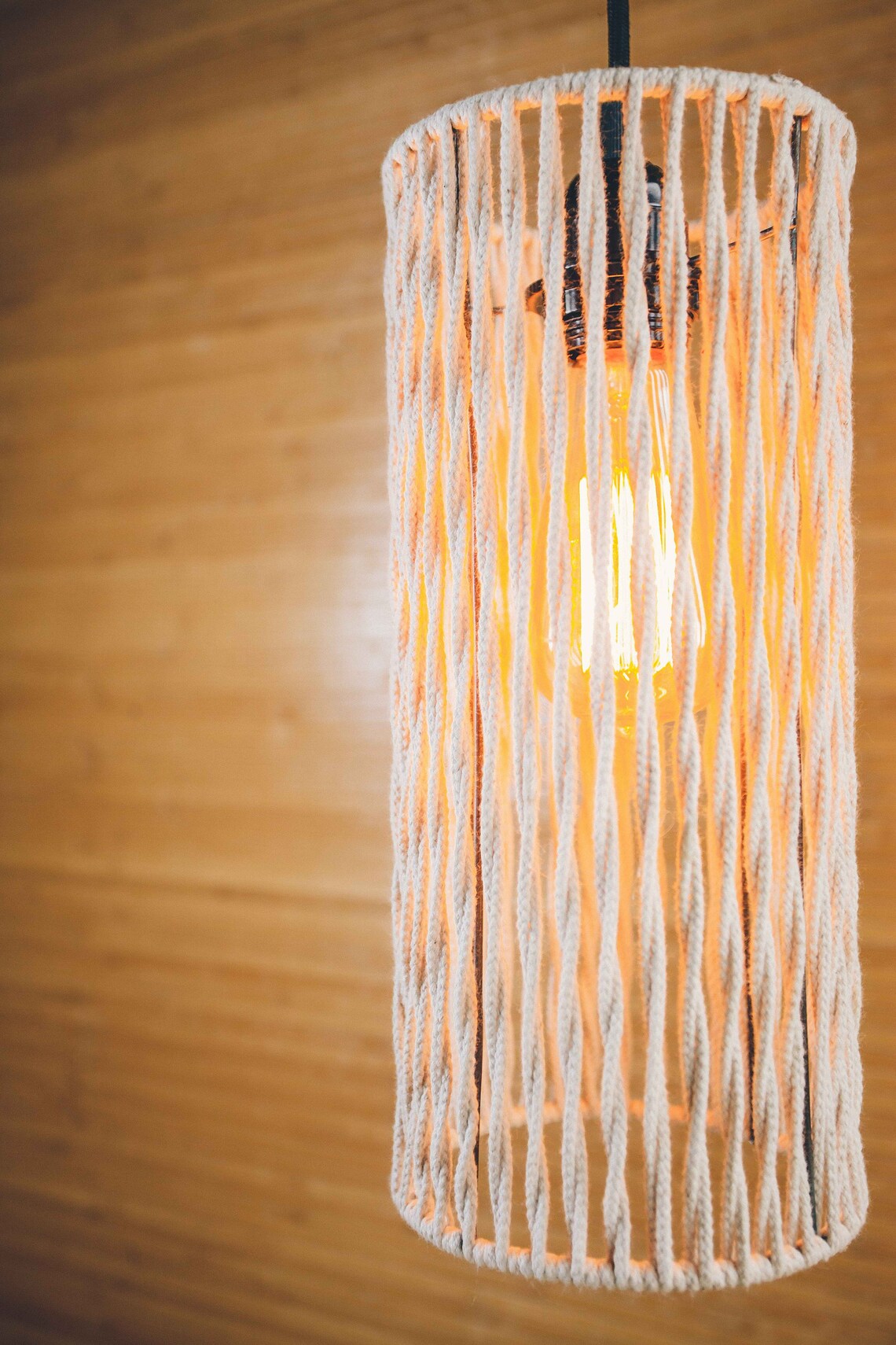 Macrame light modern ceiling light boho lighting farmhouse | Etsy