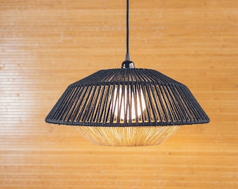 Black Rope Pendant Light - Etsy