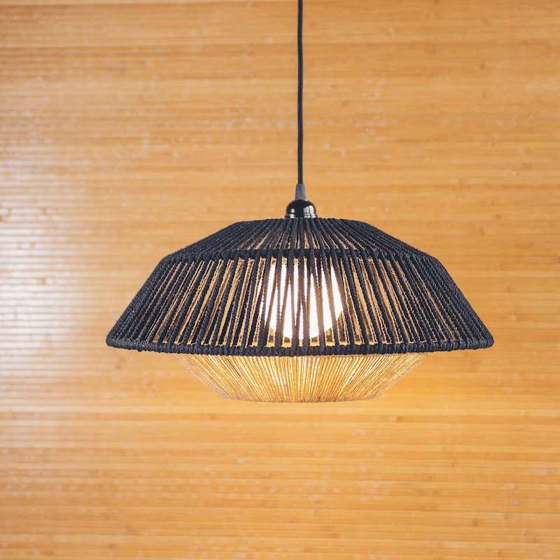 Black Rope Pendant Light - Etsy