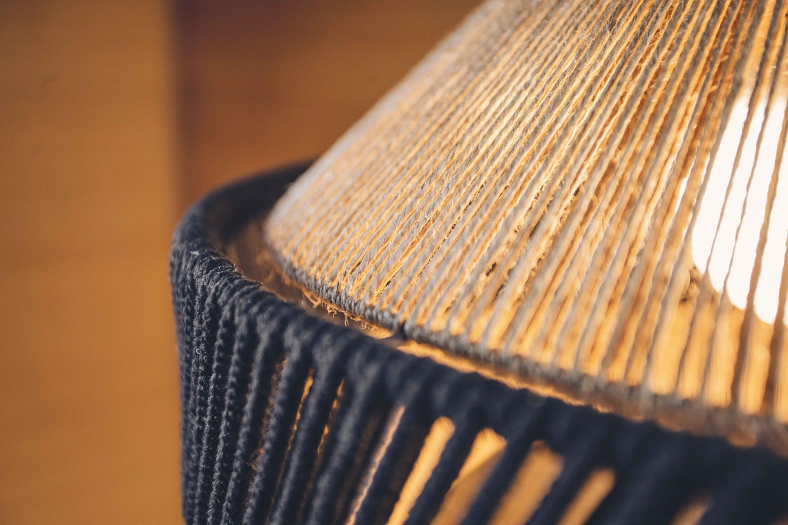 Macrame Light Rope Light Farmhouse Lighting Modern Ceiling | Etsy