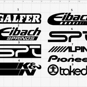 Sponsor Decals Galfer Eibach SPT K&N Alpine Pioneer Takeda Car Sponsor ...