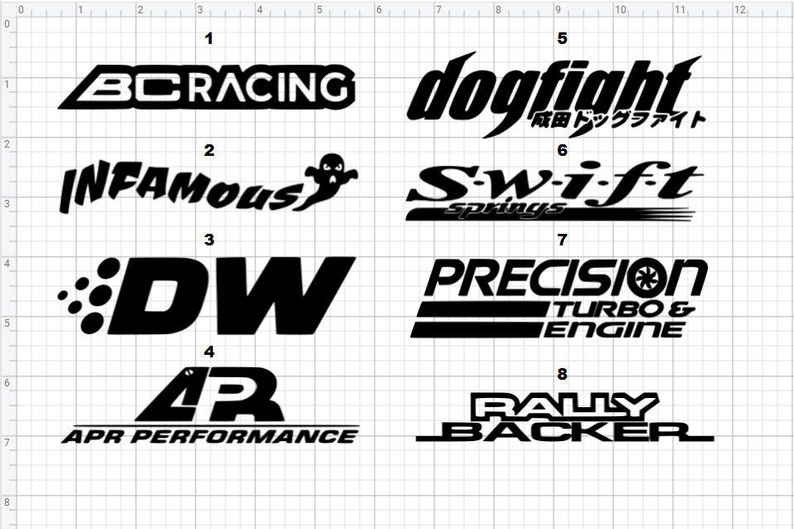 Car Sponsor Decals BC Racing Infamous DW APR | Etsy