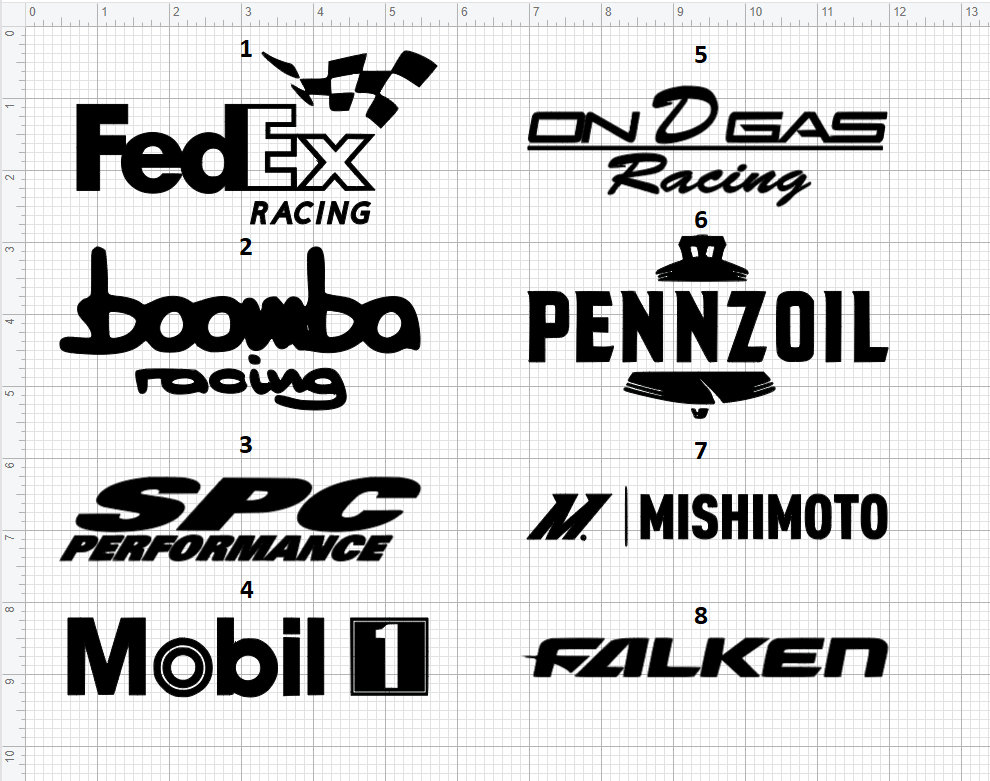 Car Sponsor Decals Fedex Racing Boomba Racing SPC - Etsy