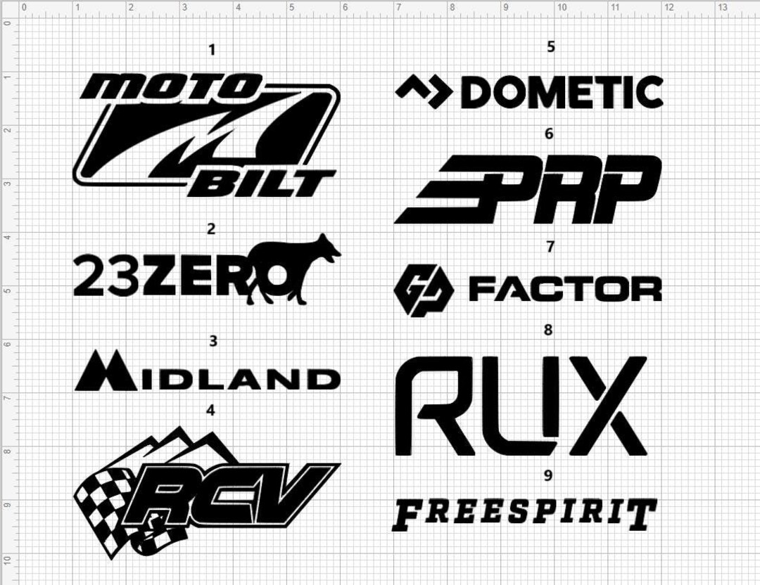 Sponsor Decals Moto Bilt 23 Zero Midland RCV Dometic PRP GP Factor Rux ...