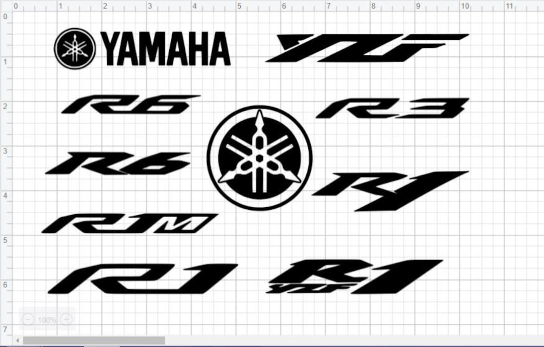 Yamaha Logo Vinyl Decal R6 R1 R1M YZF R3 YZF R1 Yamaha Decals Any Color ...