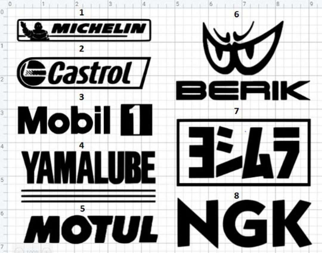 Motorcycle or Motorcycle Sponsor Decals Yoshimura Motul Michelin Berik ...