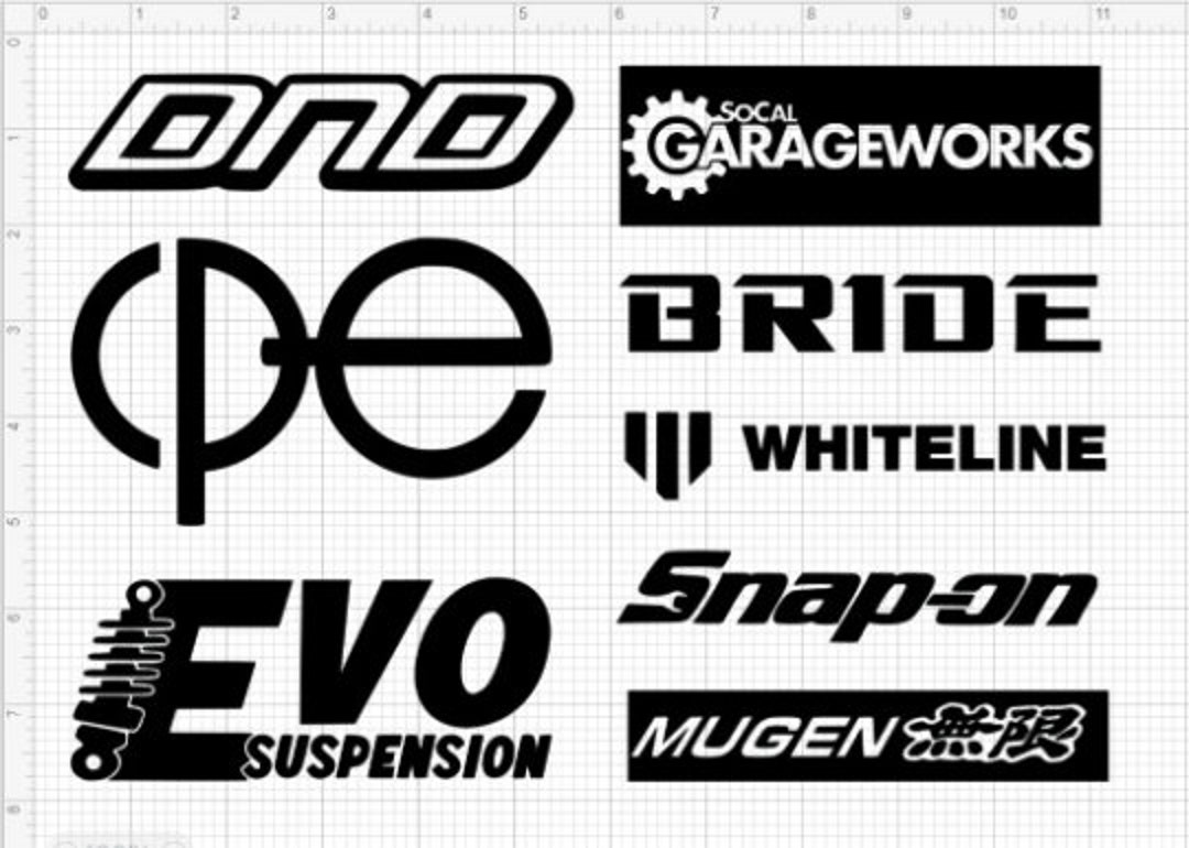 Sponsor Decals DND CPE Evo Suspension AGV Socal Garageworks Bride ...