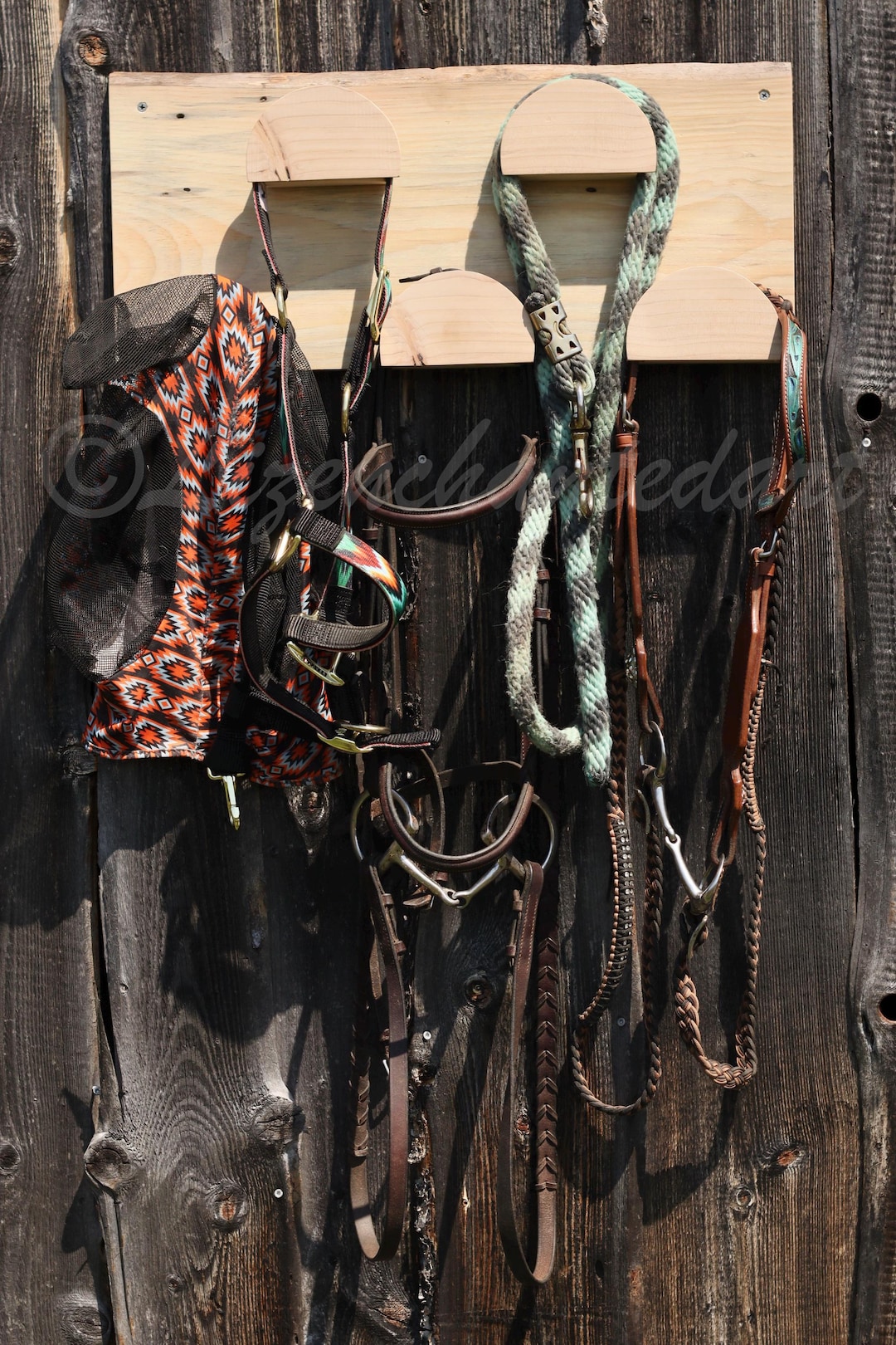 5 Stall Bridle Rack - Rein Hangers - Tack Room - at the Barn - 2 Tier ...