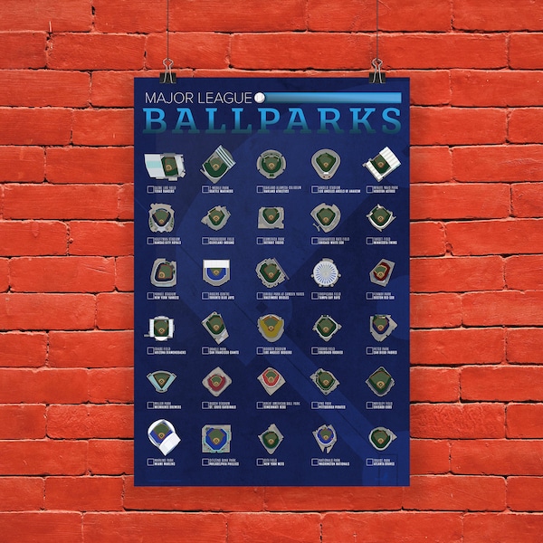 Baseball Checklist Poster - Etsy