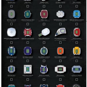 Football Stadium Checklist Poster NFL Pro Football - Etsy