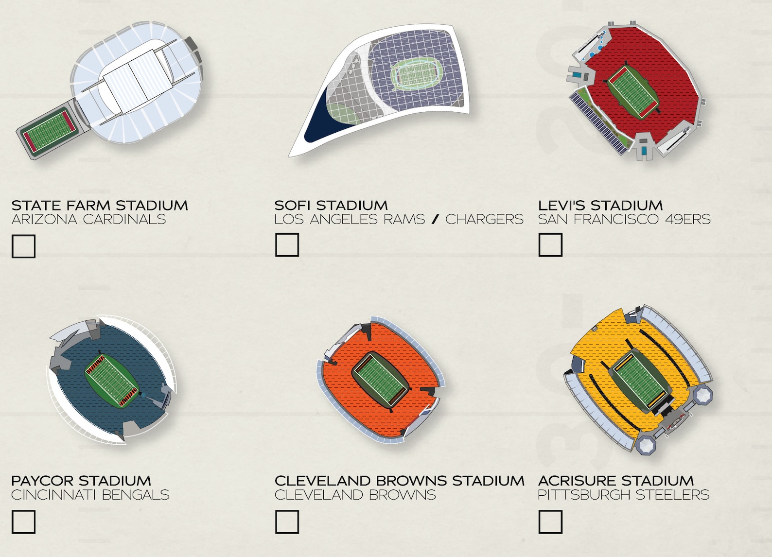 Football Stadium Checklist Poster - NFL - Pro Football - Etsy