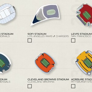 Football Stadium Checklist Poster - NFL - Pro Football - Etsy