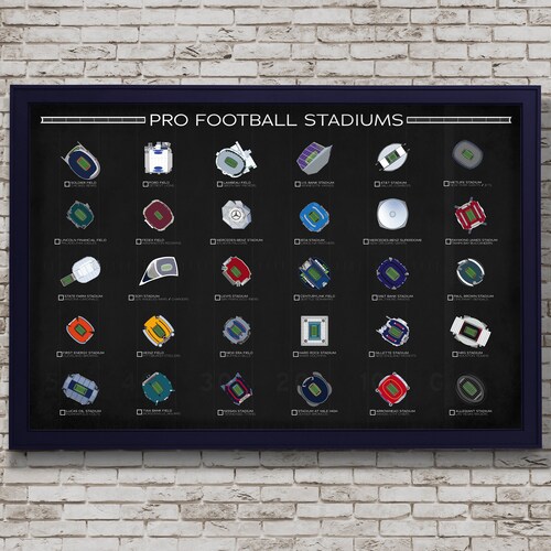 Football Stadium Checklist Poster NFL Pro Football - Etsy