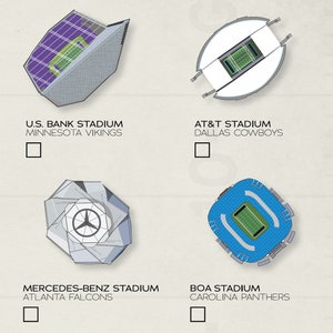Football Stadium Checklist Poster - NFL - Pro Football - Etsy