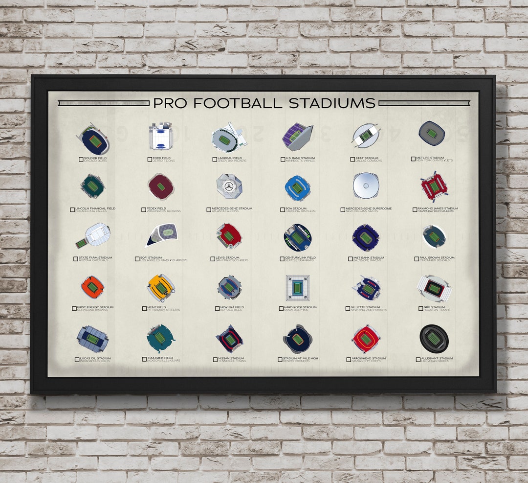 Football Stadium Checklist Poster NFL Pro Football - Etsy UK