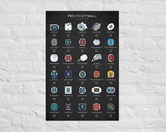 Football Stadium Checklist Poster - NFL - Pro Football - Etsy