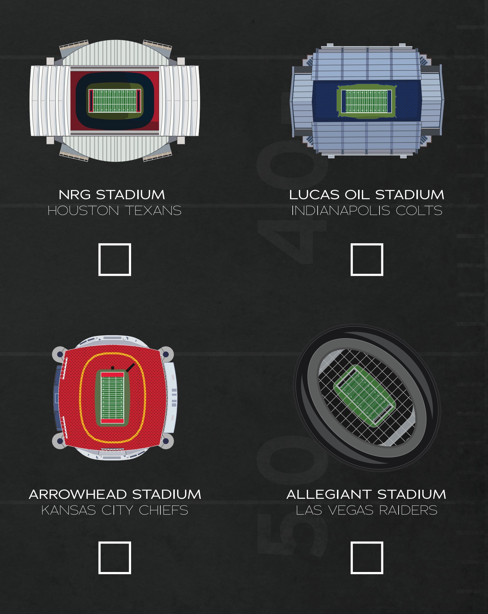 Football Stadium Checklist Poster - NFL - Pro Football - National ...