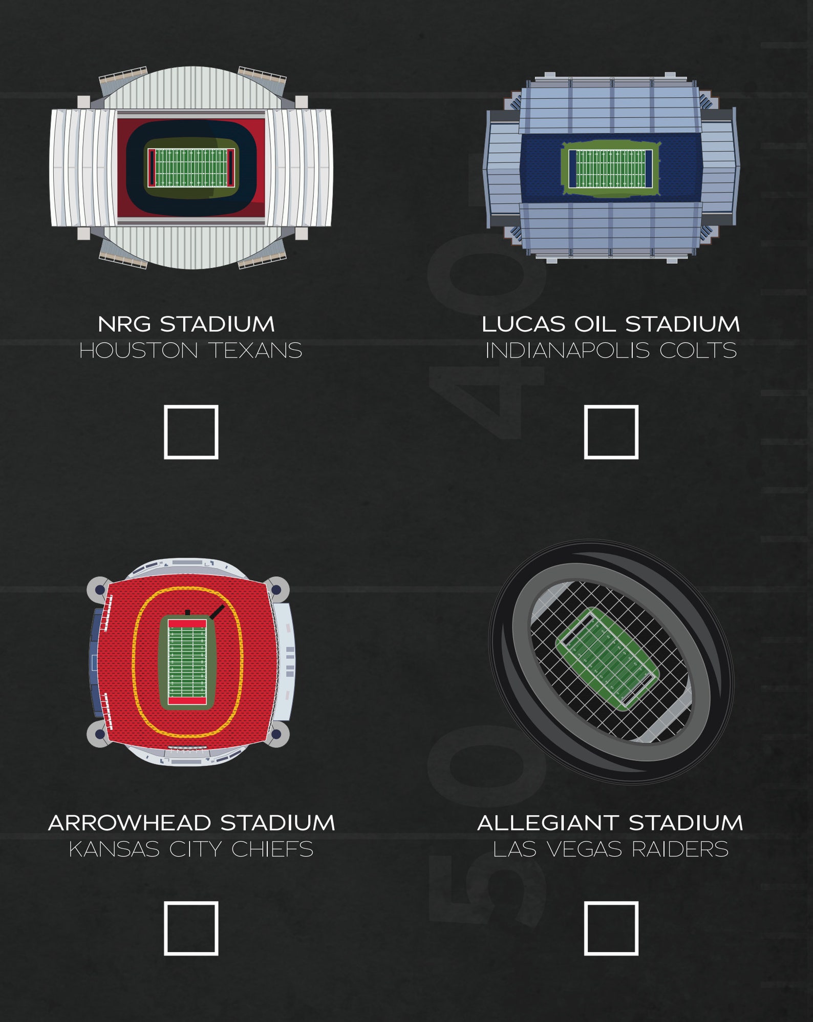 Football Stadium Checklist Poster - NFL - Pro Football - National ...