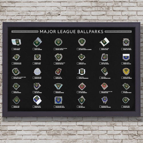 MLB Ballpark Checklist Poster Major League Baseball - Etsy