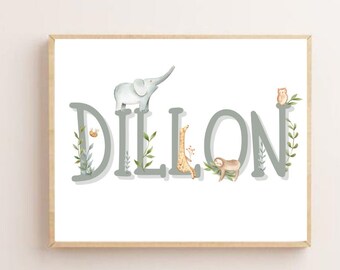 Animal Name Poster - Etsy