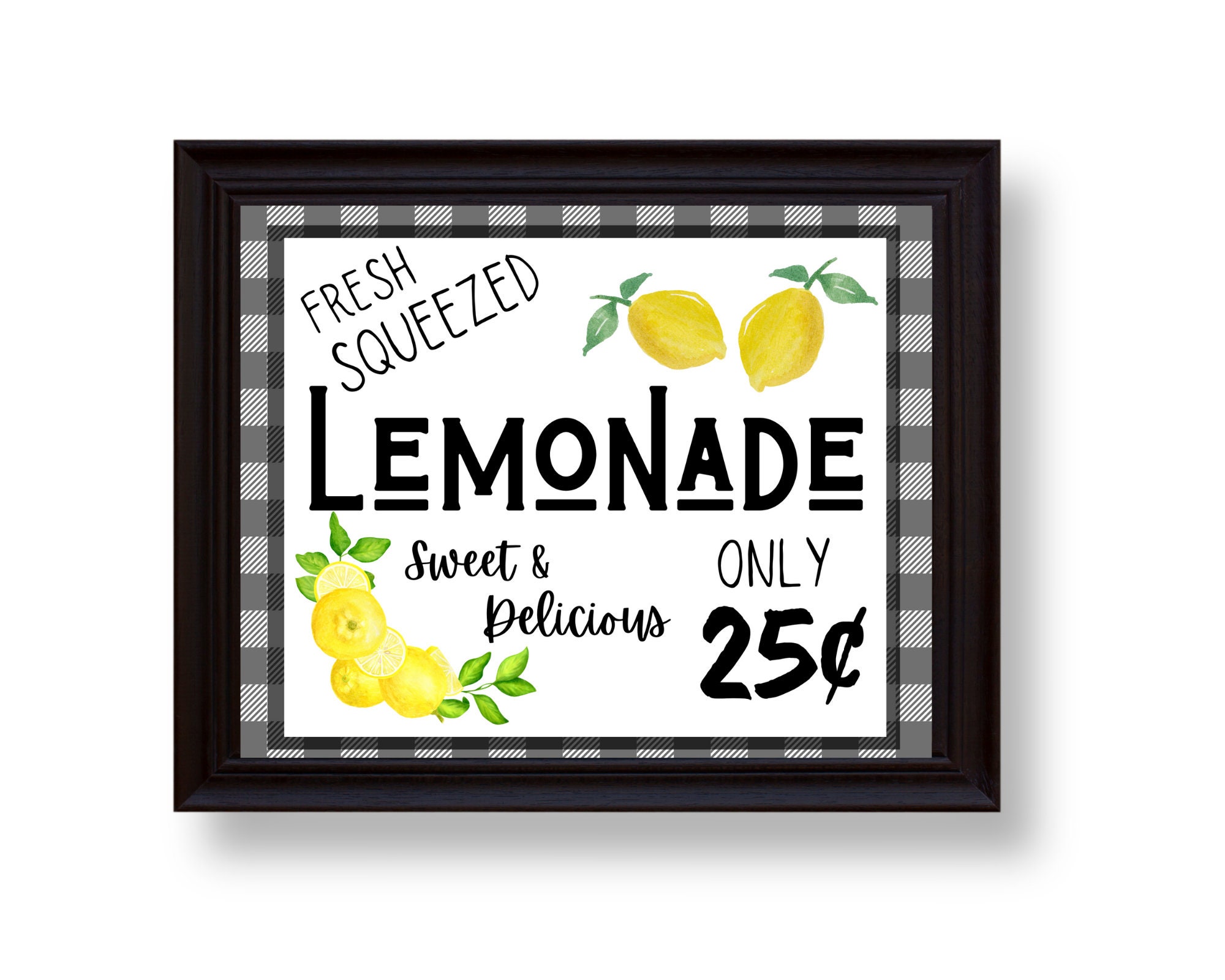 Lemon Print Fresh Squeezed Lemonade Print Watercolor | Etsy