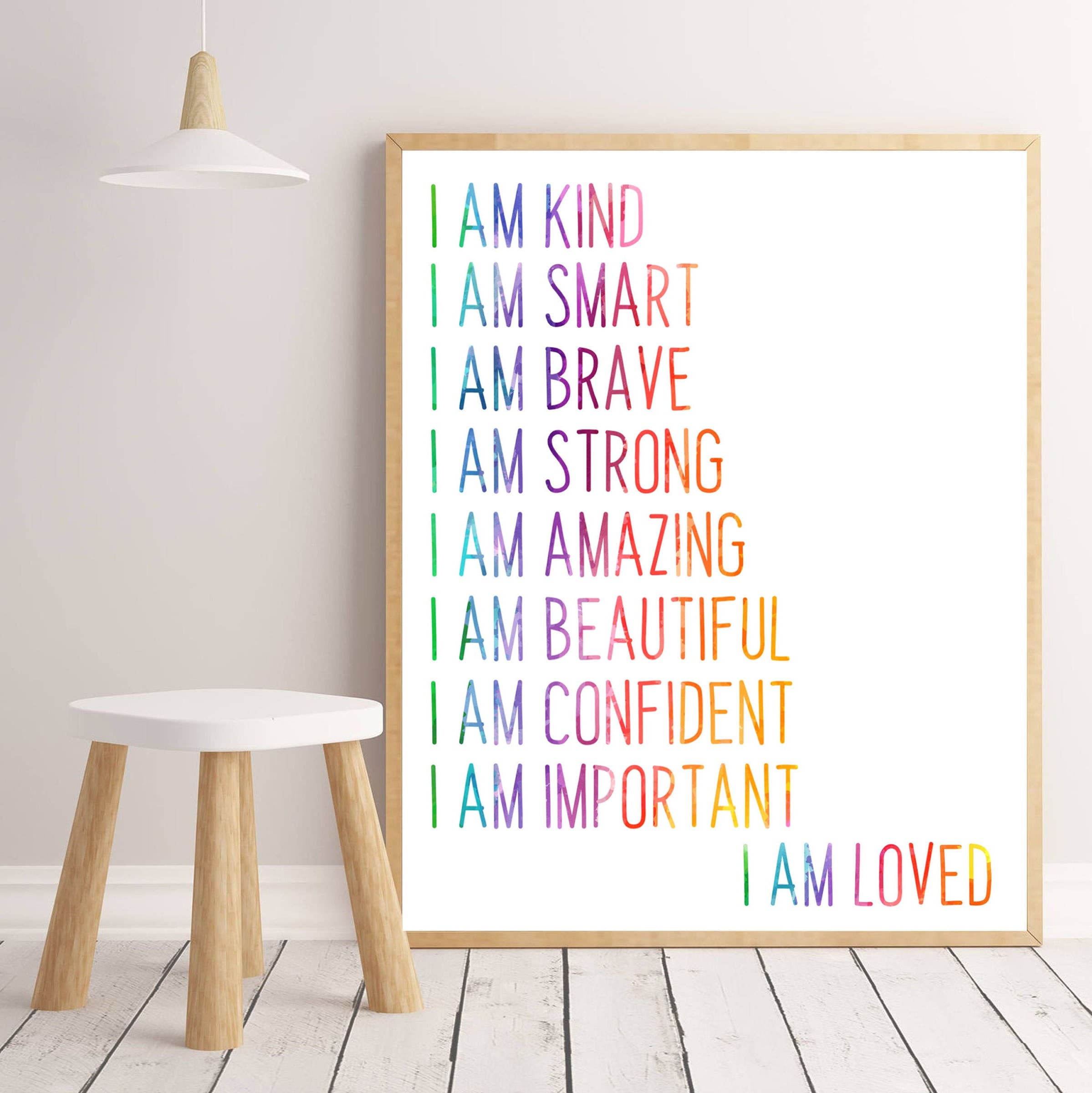 I Am Kind Smart Brave Strong Amazing Print Rainbow - Etsy Australia