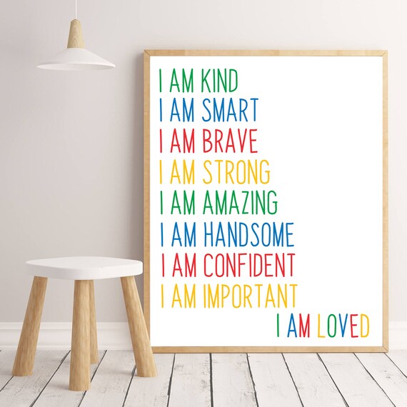 I am Loved Print-I am Kind Smart Brave Strong Amazing | Etsy