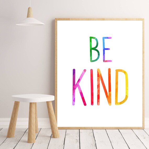 Be Kind Print Rainbow colors distance learning virtual | Etsy