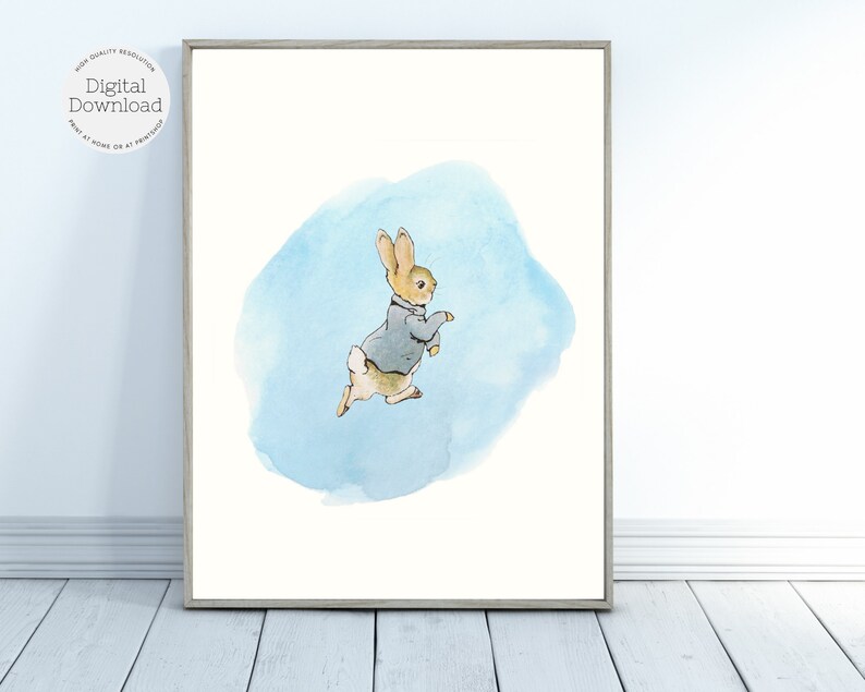 Peter Rabbit Set of 6 Prints BLUE Nursery Art Beatrix | Etsy