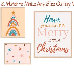 Christmas Printable Wall Art, Boho Christmas Set of 12 Prints ...