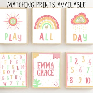 Set of 2 Prints - Abcs and 123s - Playroom Printable Art - Alphabet and ...