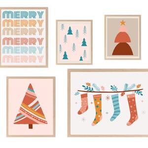 Christmas Printable Wall Art, Boho Christmas Set of 12 Prints ...