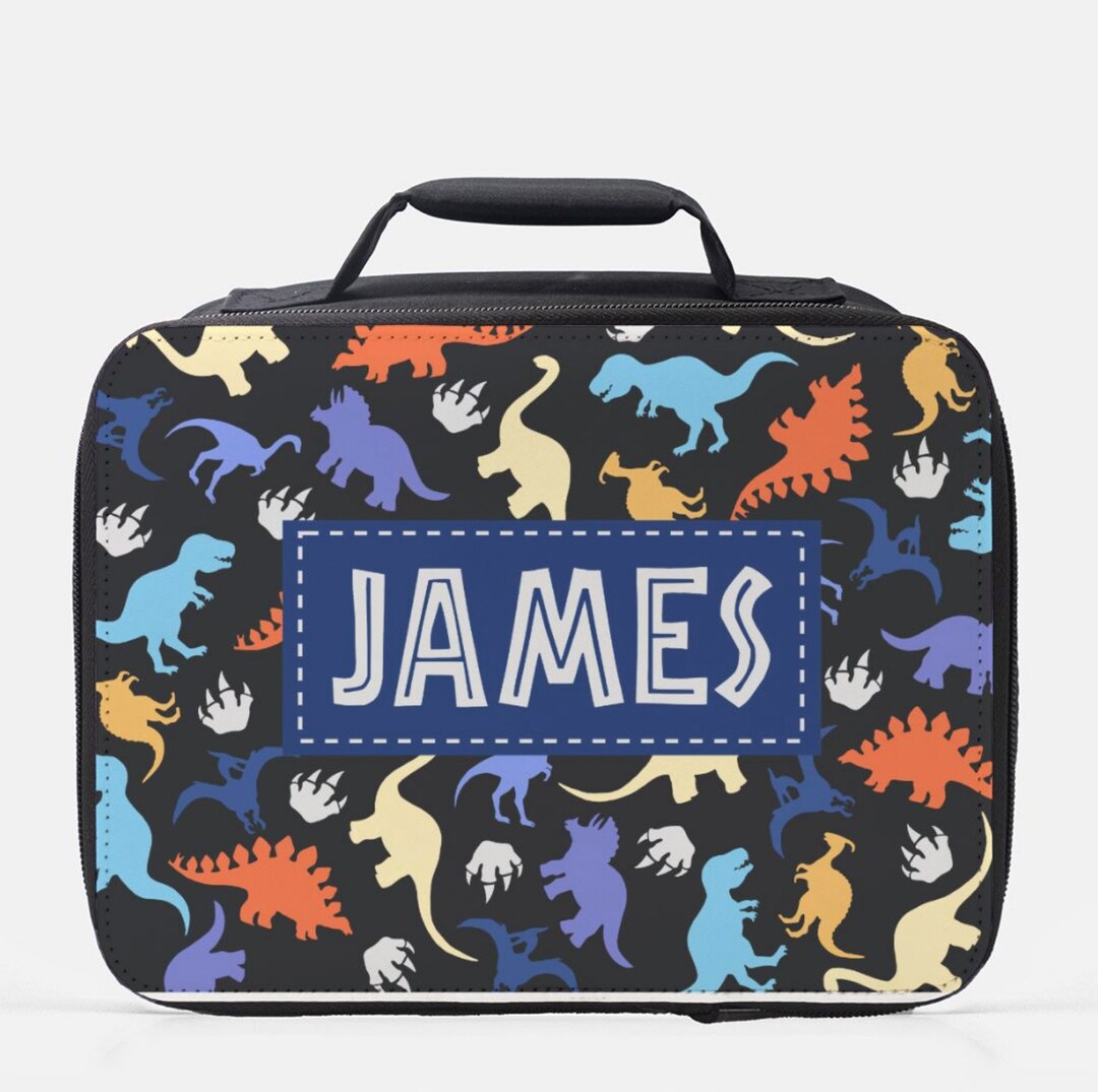 Personalized Dinosaur Lunch Box T Rex Raptor Lunch Tote Dinosaur Custom ...