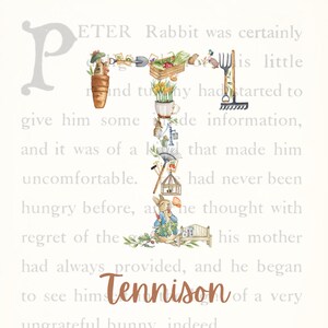 Custom Peter Rabbit Initial Print Kids - Set of 3 Prints - Personalized ...