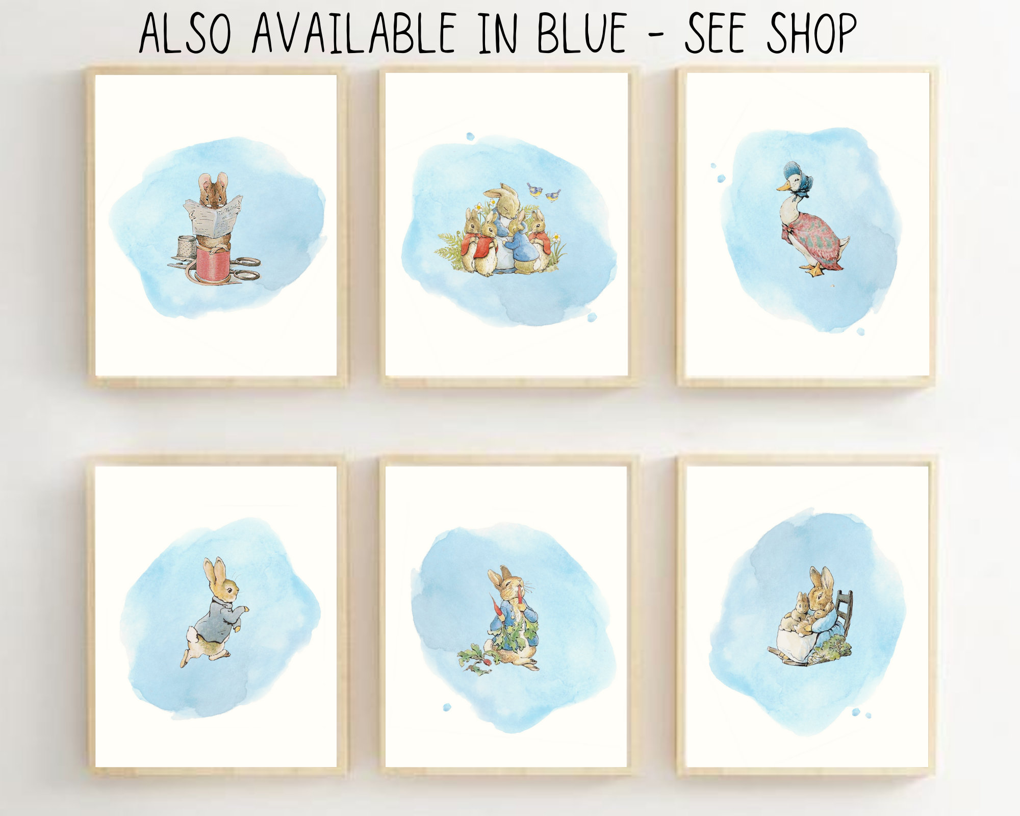 Peter Rabbit Set of 6 Prints PEACH Nursery Art Beatrix | Etsy