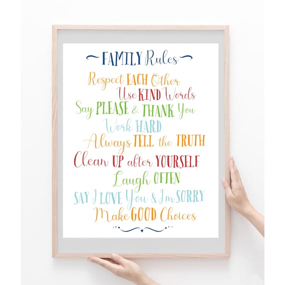 Family Rules Sign Family Motto Family Mantra download and | Etsy