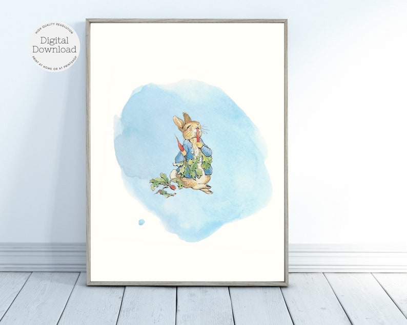 Peter Rabbit Set of 6 Prints BLUE Nursery Art Beatrix | Etsy