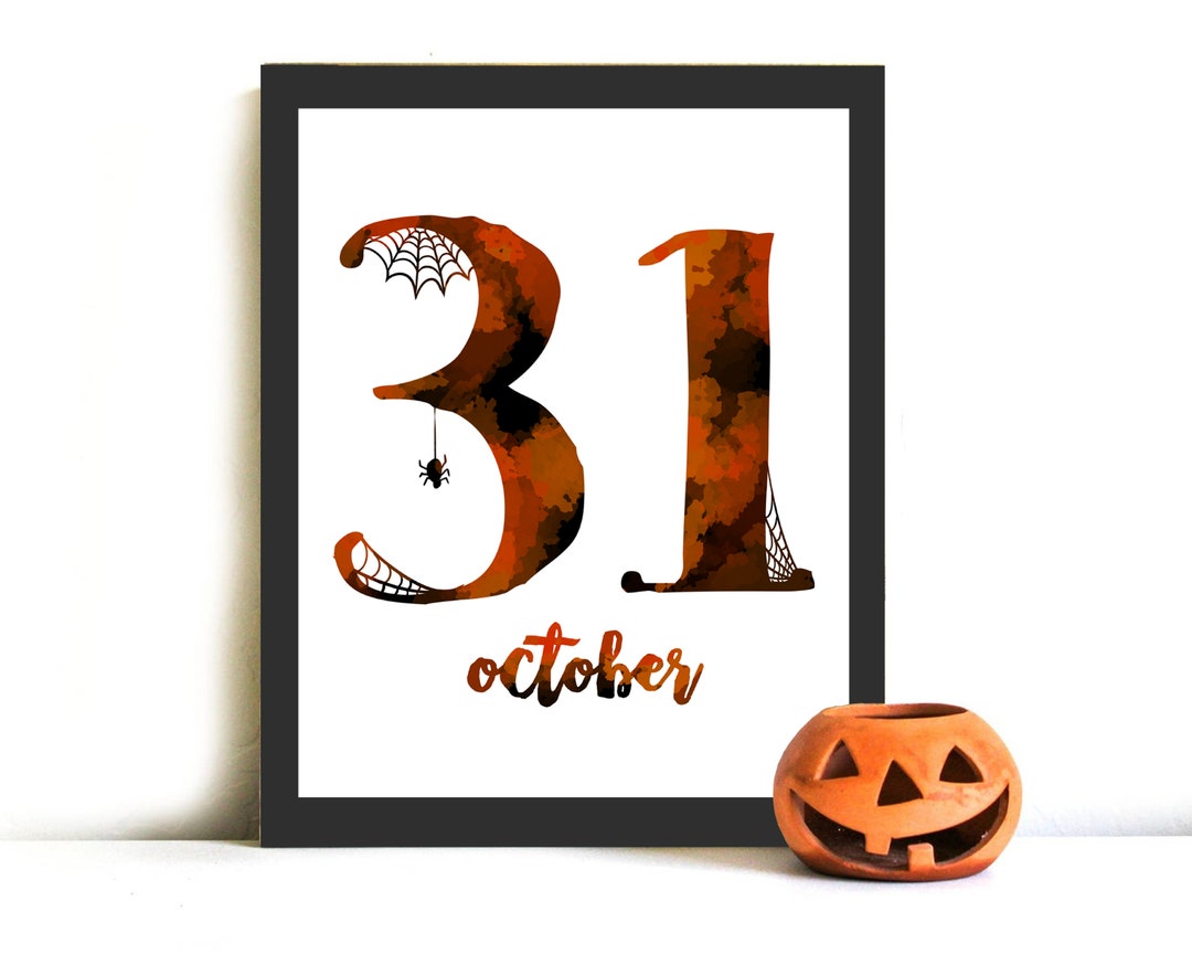 October 31 Halloween Art - Halloween Decor - Download and Print - Etsy
