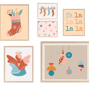 Christmas Printable Wall Art, Boho Christmas Set of 12 Prints ...